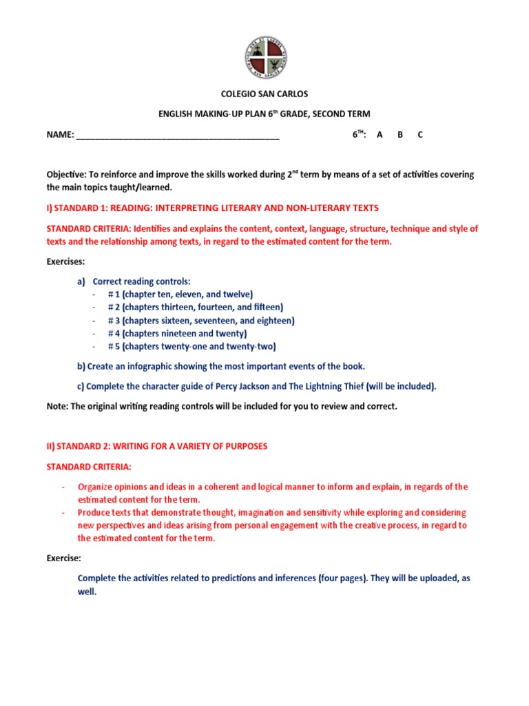6th Grade English Term 2 Plan | PDF | Grammatical Gender | Robot
