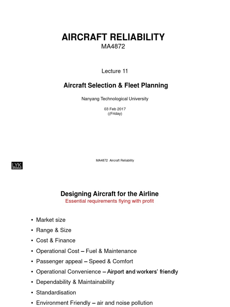 Aircraft Selection & Fleet Planning Factors | PDF | Airlines | Aircraft