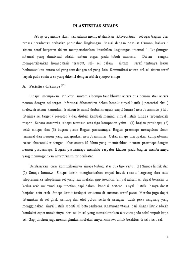 Plastisitas Sinaps | PDF | Metode & Bahan Ajar | Kesehatan Holistik