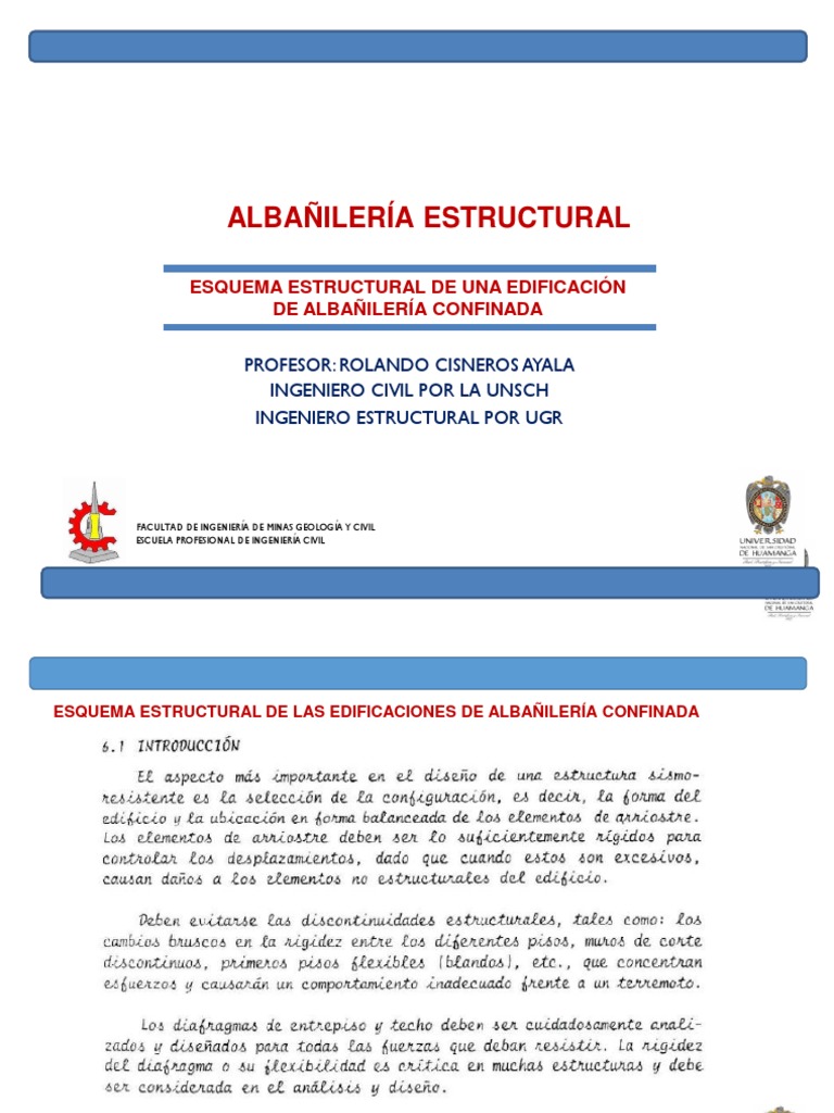 02 - Esquema Estructural de Las Edificaciones de Albaniería Confinada | PDF | Ingeniero civil ...