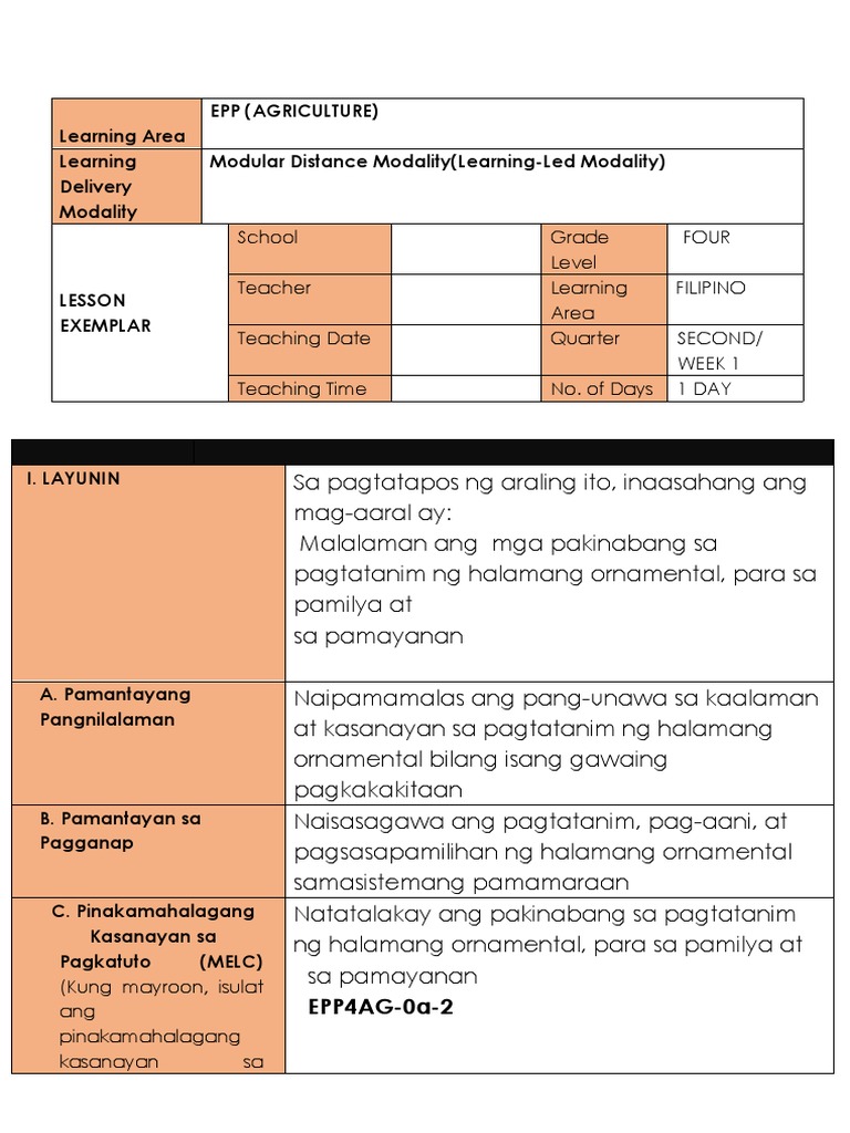 Cot Epp Agri 4 W1 Q2 | PDF