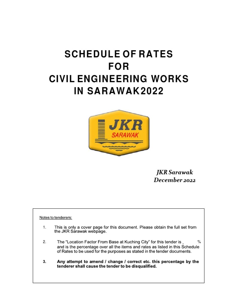 JKR Sarawak Schedule of Rates 2022 | PDF | Drainage | Concrete