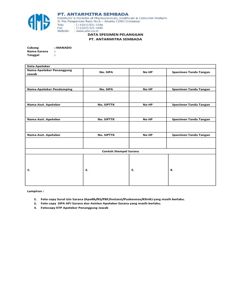 Spesimen Data Pelanggan Apotek | PDF