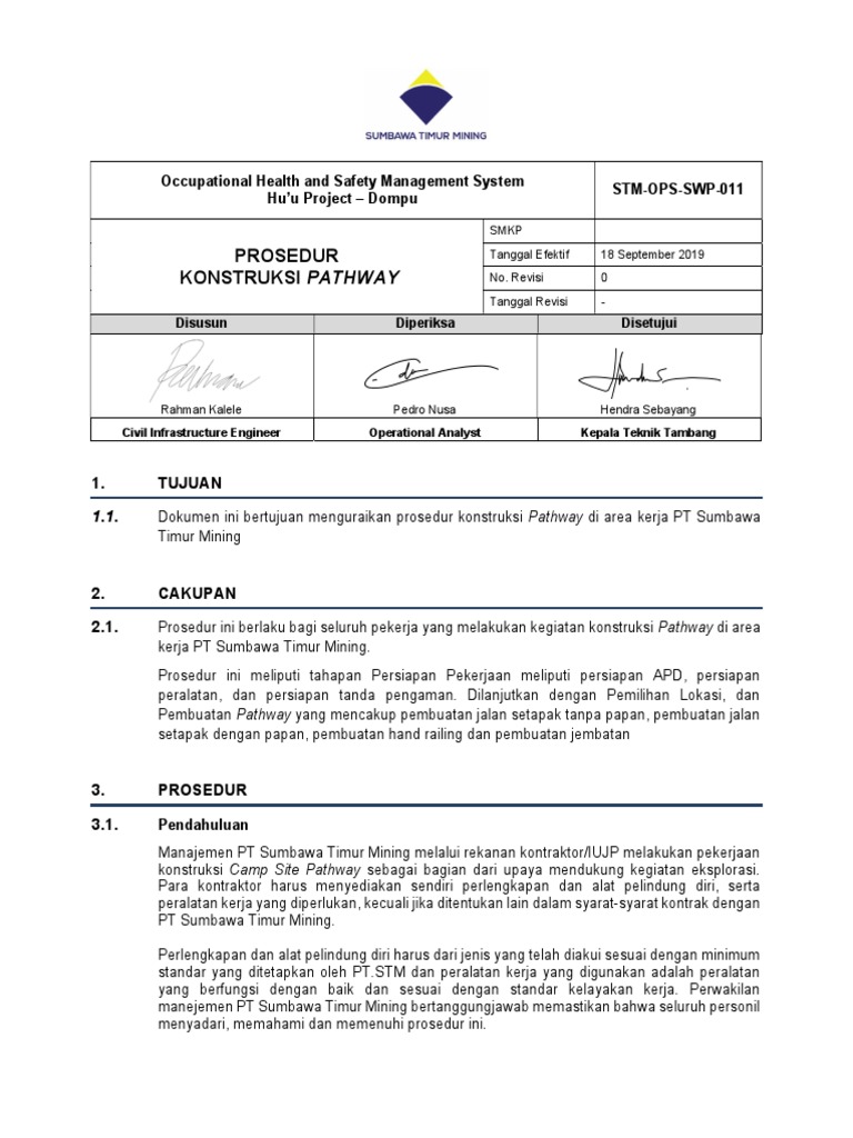 STM Ops SWP 011 Pathway | PDF