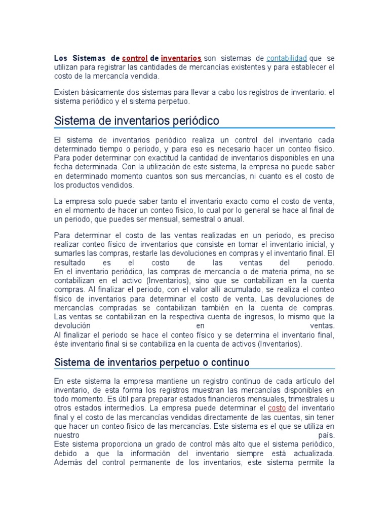 Inventarios | PDF | Inventario | Contabilidad