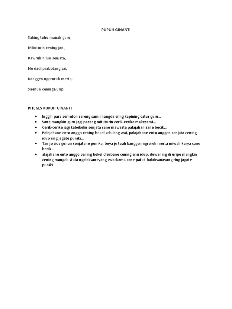 Pupuh Ginanti | PDF