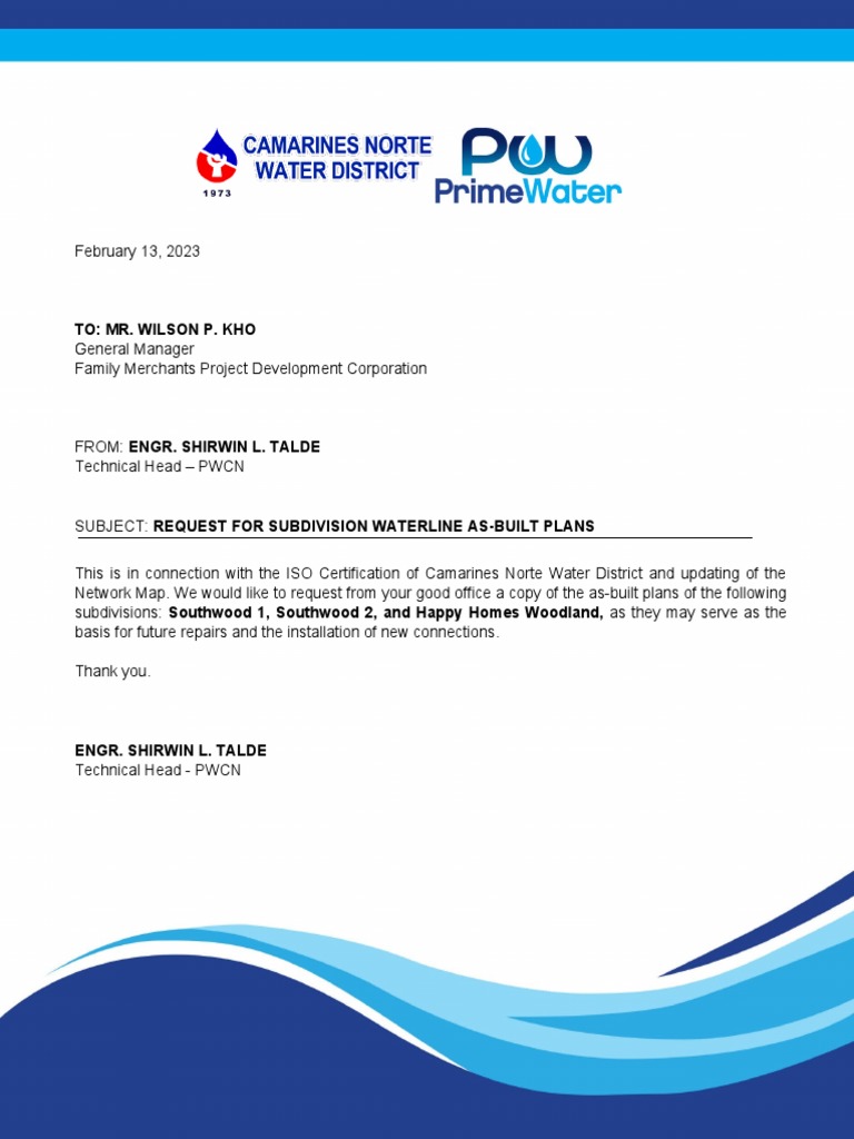 Request For Asbuilt Plans | PDF