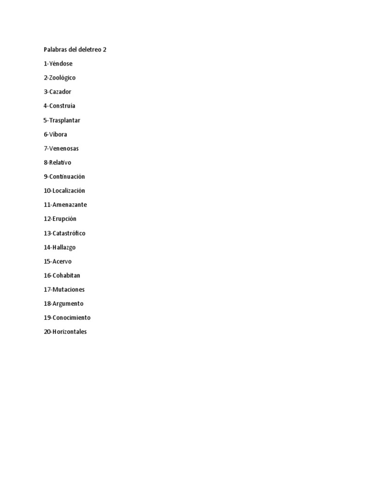 Lista de Palabras para Deletrear | PDF | Hogar, jardinería y bricolaje