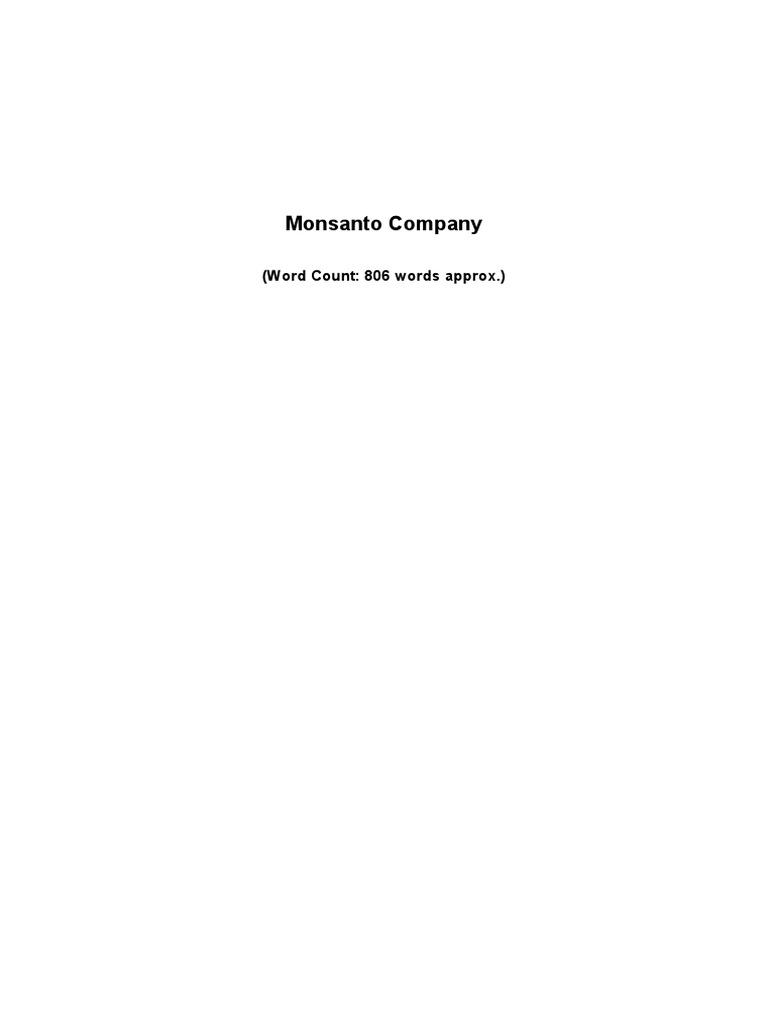 Monsanto Company | PDF | Monsanto | Food Industry