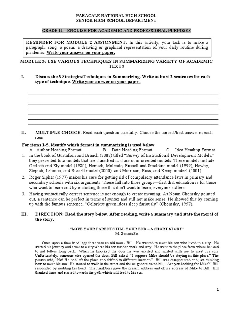 Worksheet Eapp Week 3 | PDF | Linguistics