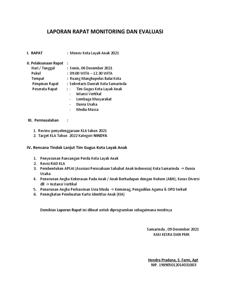 Laporan Kegiatan Kasi Kesra Dan PMK | PDF