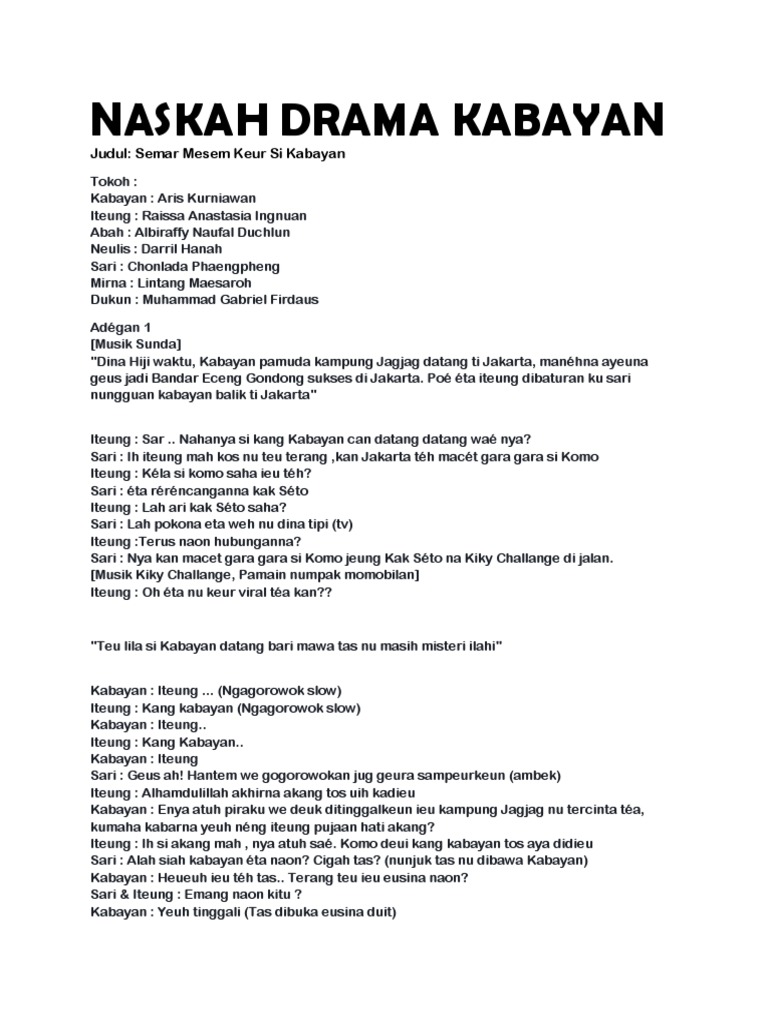 Naskah Drama Kabayan | PDF