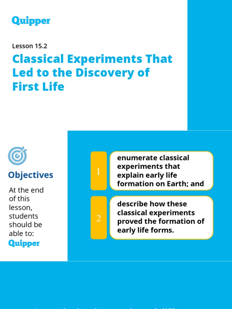 Earth and Life Science SHS 15.2 Classical Experiments That Led To The ...