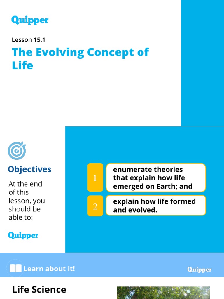 Earth and Life Science SHS 15.1 The Evolving Concept of Life | PDF | Life | Abiogenesis