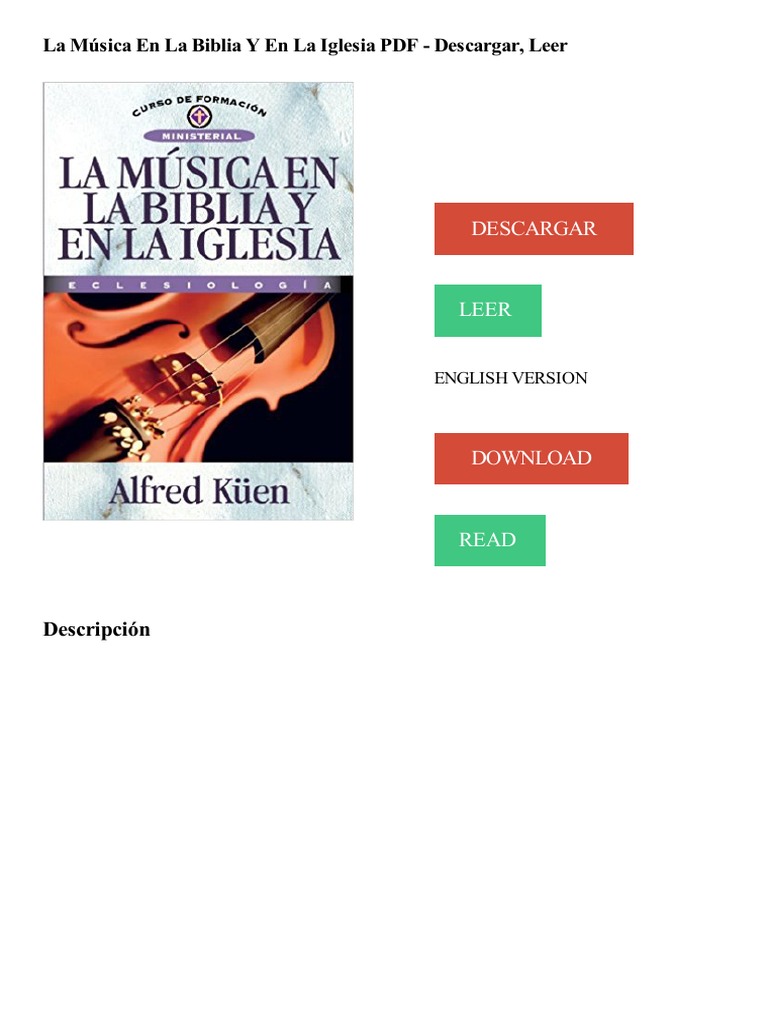 La Música en La Biblia Y en La Iglesia PDF - Descargar, Leer DESCARGAR LEER ENGLISH VERSION ...
