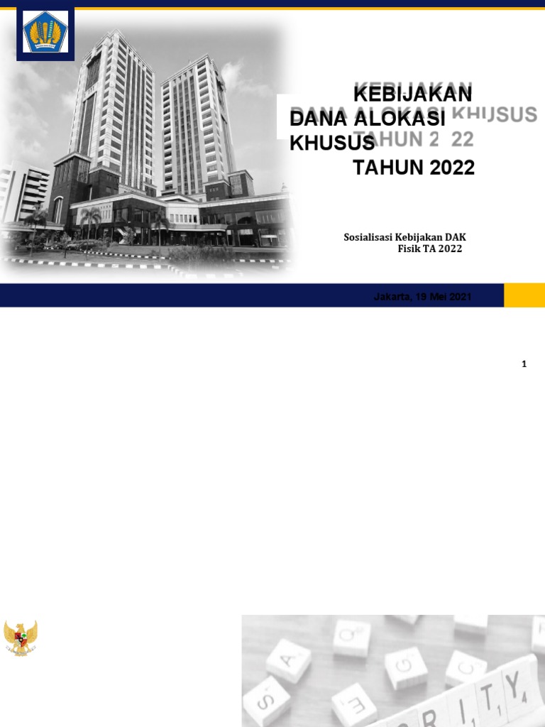 Dir DTK DJPK Kemenkeu - Bahan Sos Pengusulan DAK TA 2022-1 | PDF