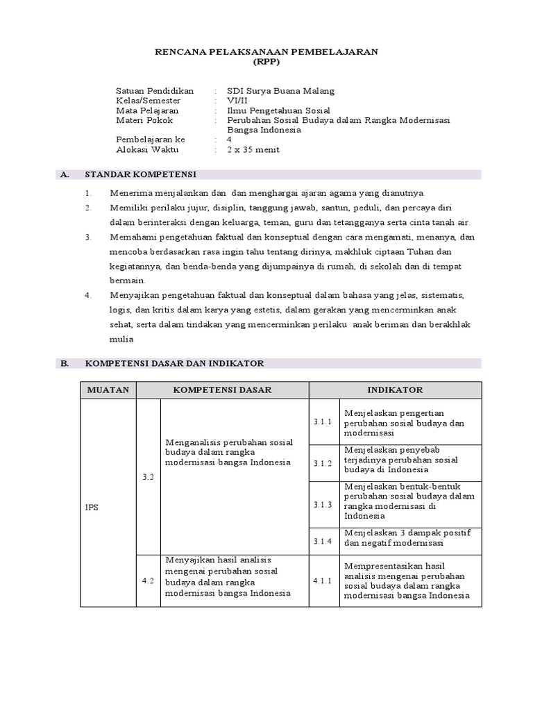 RPP Supervisi 2018 Genap | PDF | Sejarah