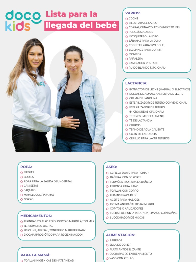 Docokids - Lista Llegada Del Bebé | PDF | Alimentación infantil | La ...