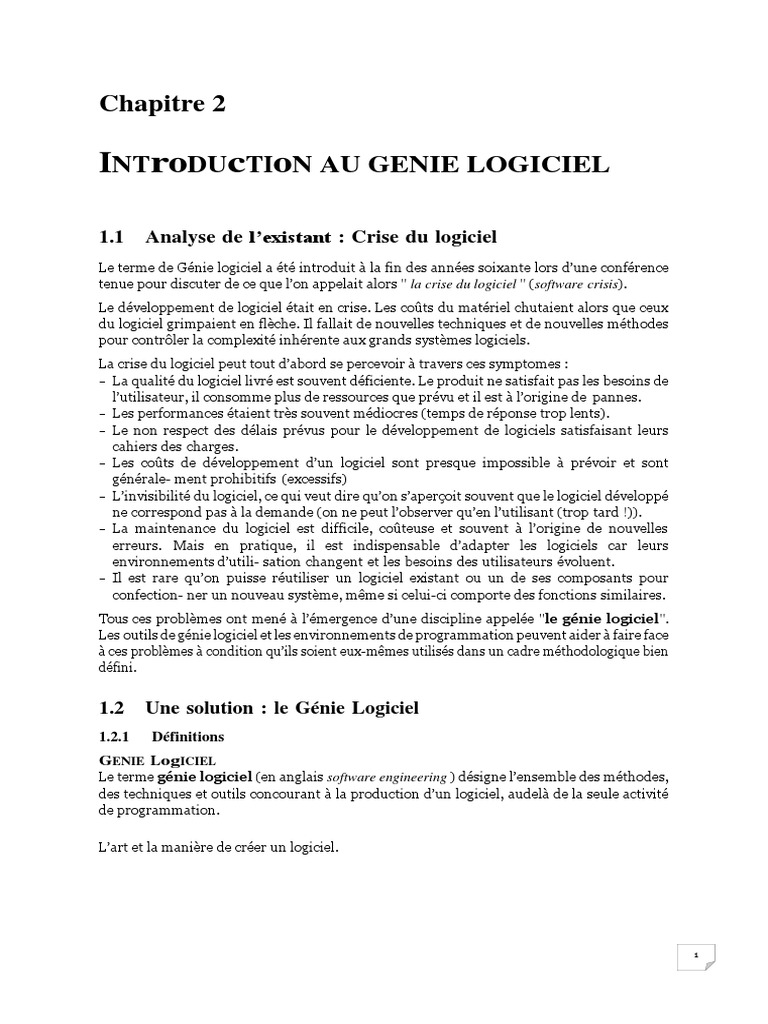 Introduction au Génie Logiciel | PDF | Logiciel | Génie logiciel