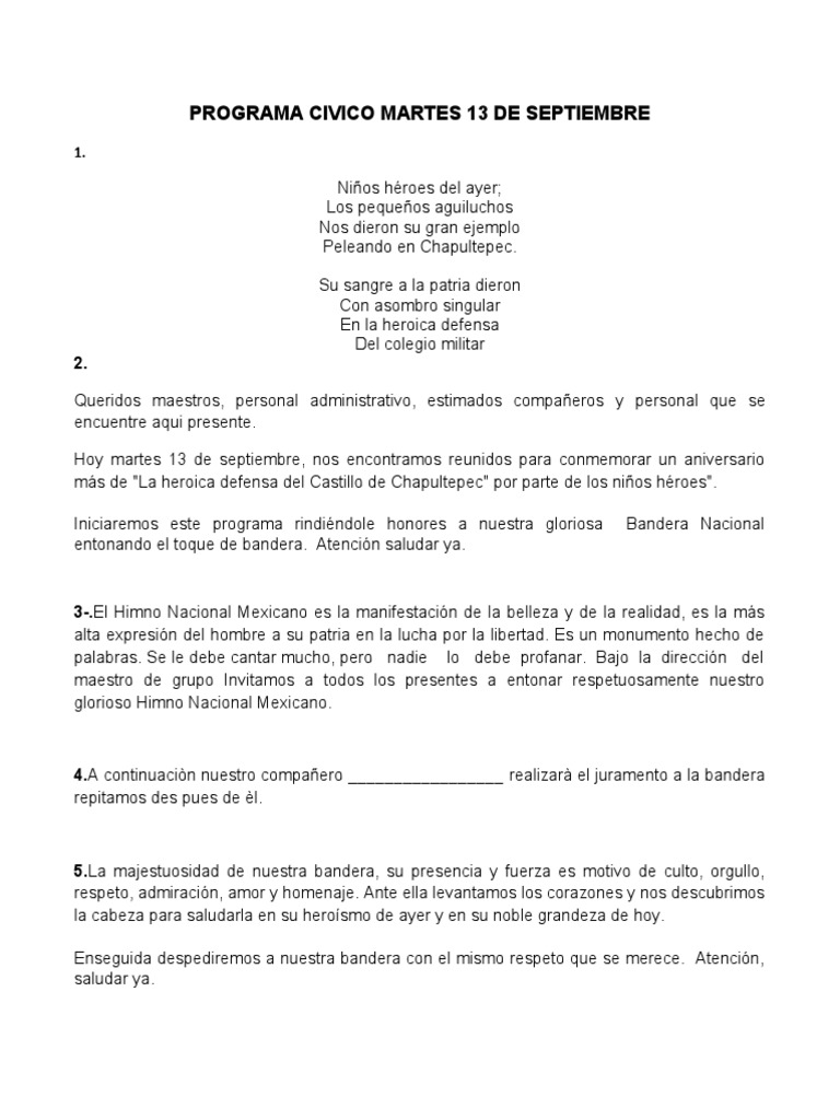 Programa Civico 13 de Septiembre | PDF