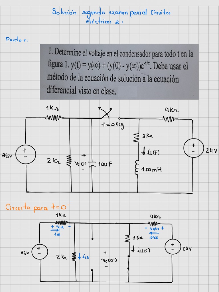 Solucion Examen Circuitos Segundo Orden ACEII Unalmed | PDF