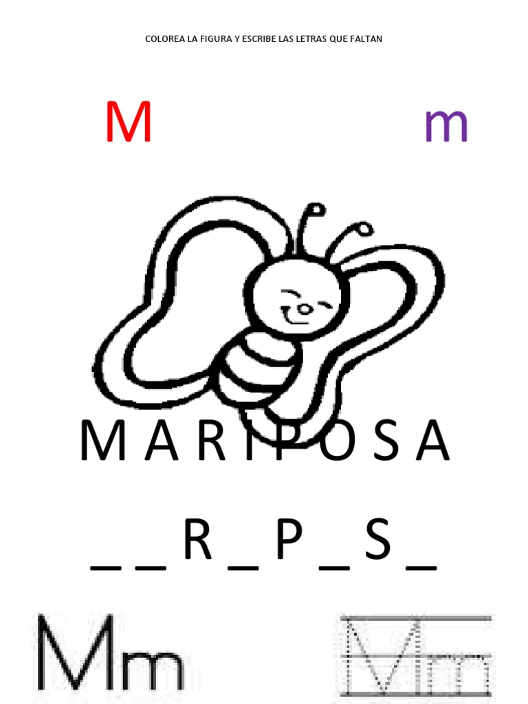 Actividades de la letra M con mariposa | PDF