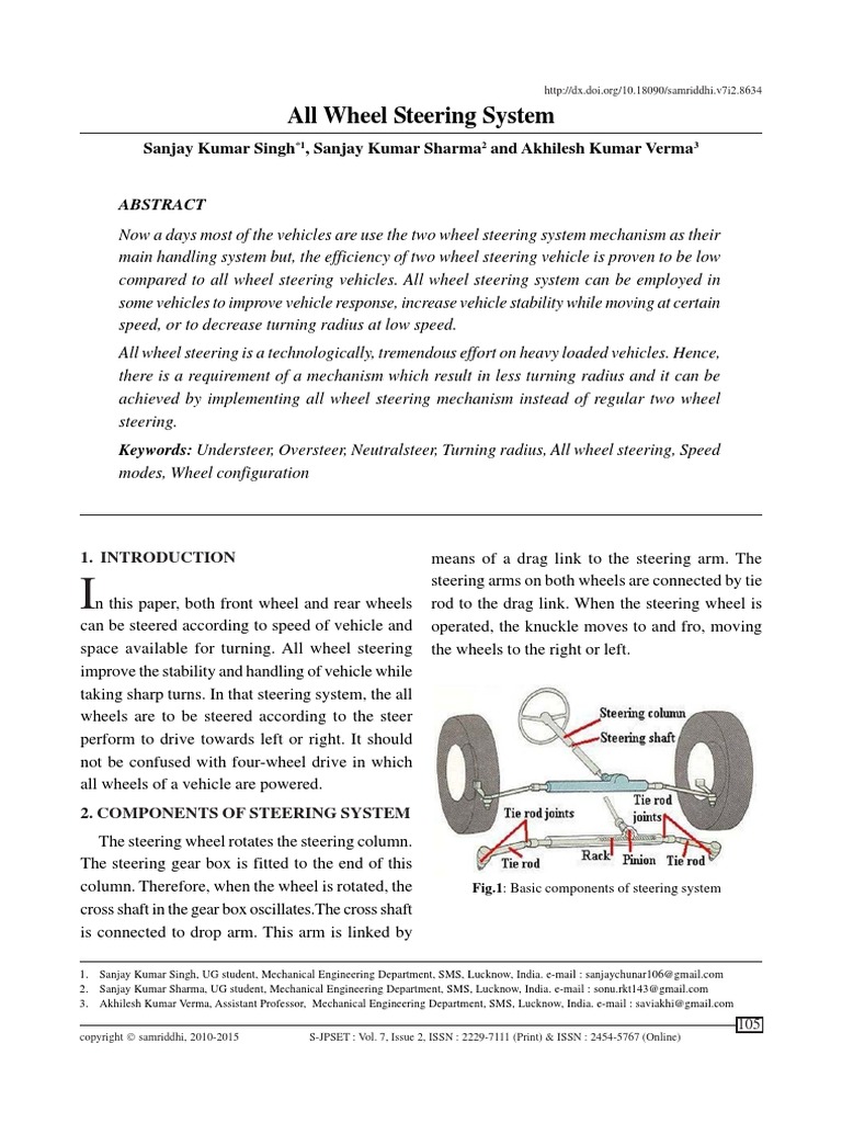 All Wheel Steering System | PDF | Steering | Transport