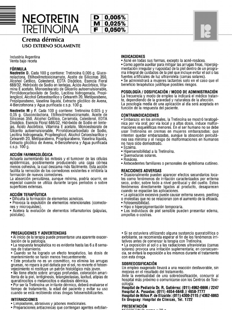Neotretin. Prospecto | PDF