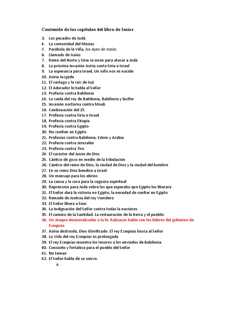 Contenido de Los Capítulos Del Libro de Isaías | PDF