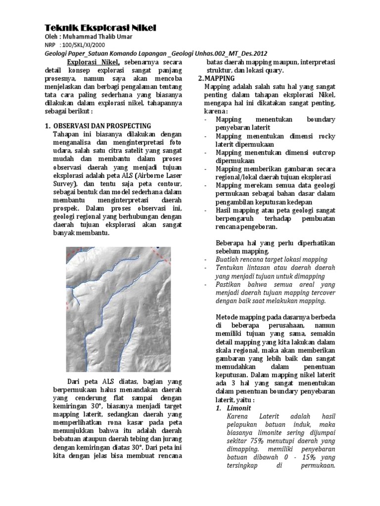 Teknik Explorasi Nikel | PDF