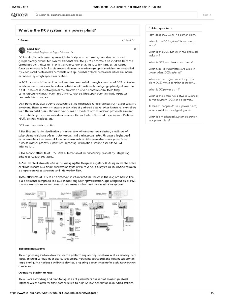 What Is The DCS System in A Power Plant - Quora | PDF | Technology ...