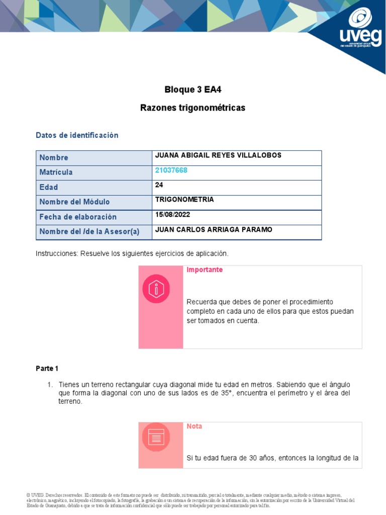 Reyes Abigail Formato RT Ea4 | PDF | Trigonometría | Triángulo