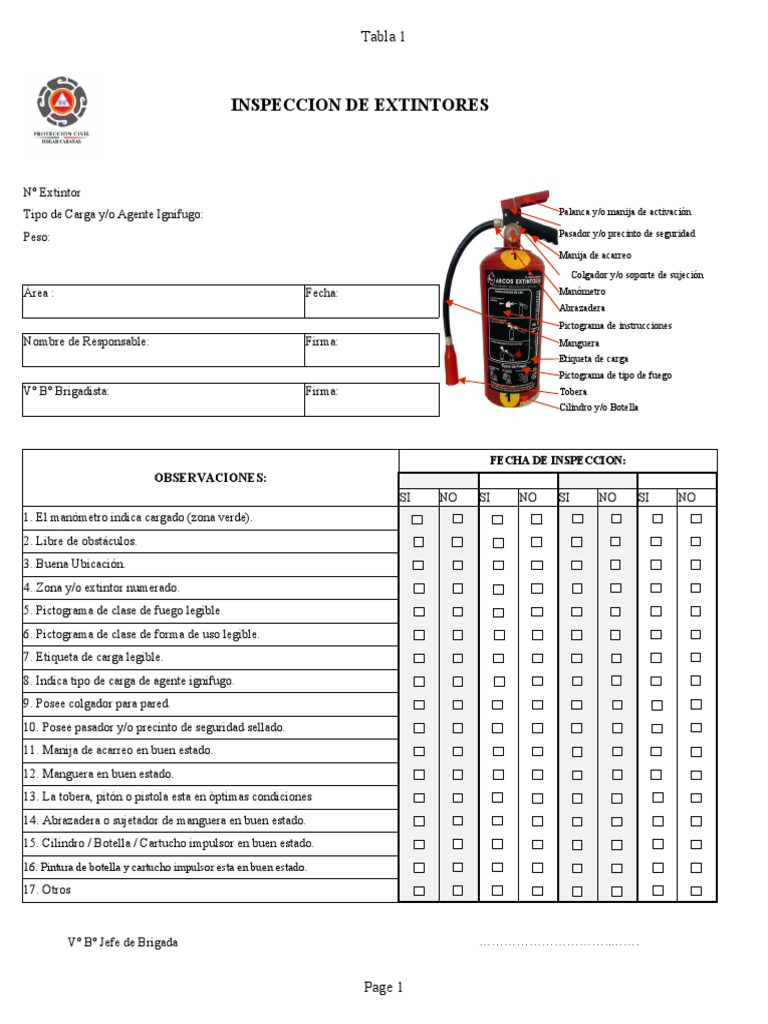 Formato S 017 Inspeccion de Extintores | PDF