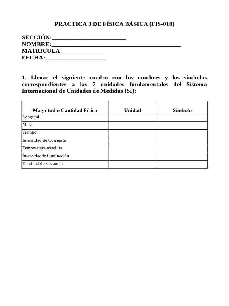 Practica de Fisica Basica 0 | PDF
