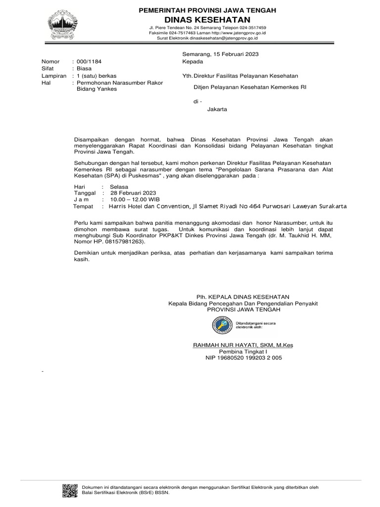 Surat Narsum Fasyankes | PDF