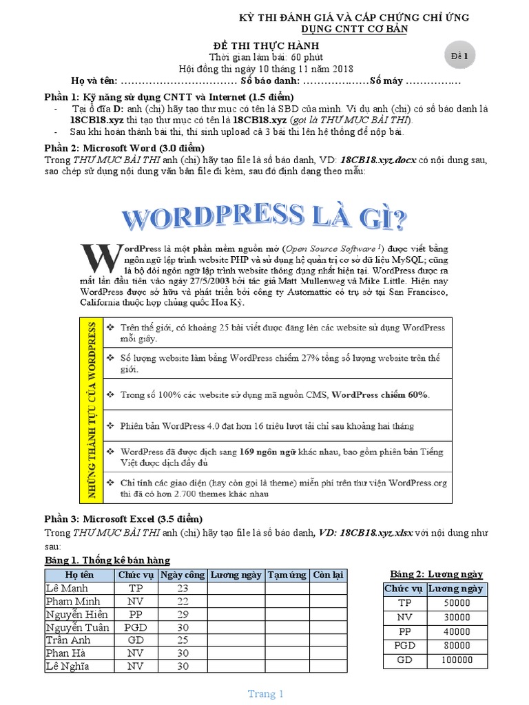 Đề Thực hành Trắc nghiệm mẫu thi Tin chuẩn đầu ra HVTC | PDF