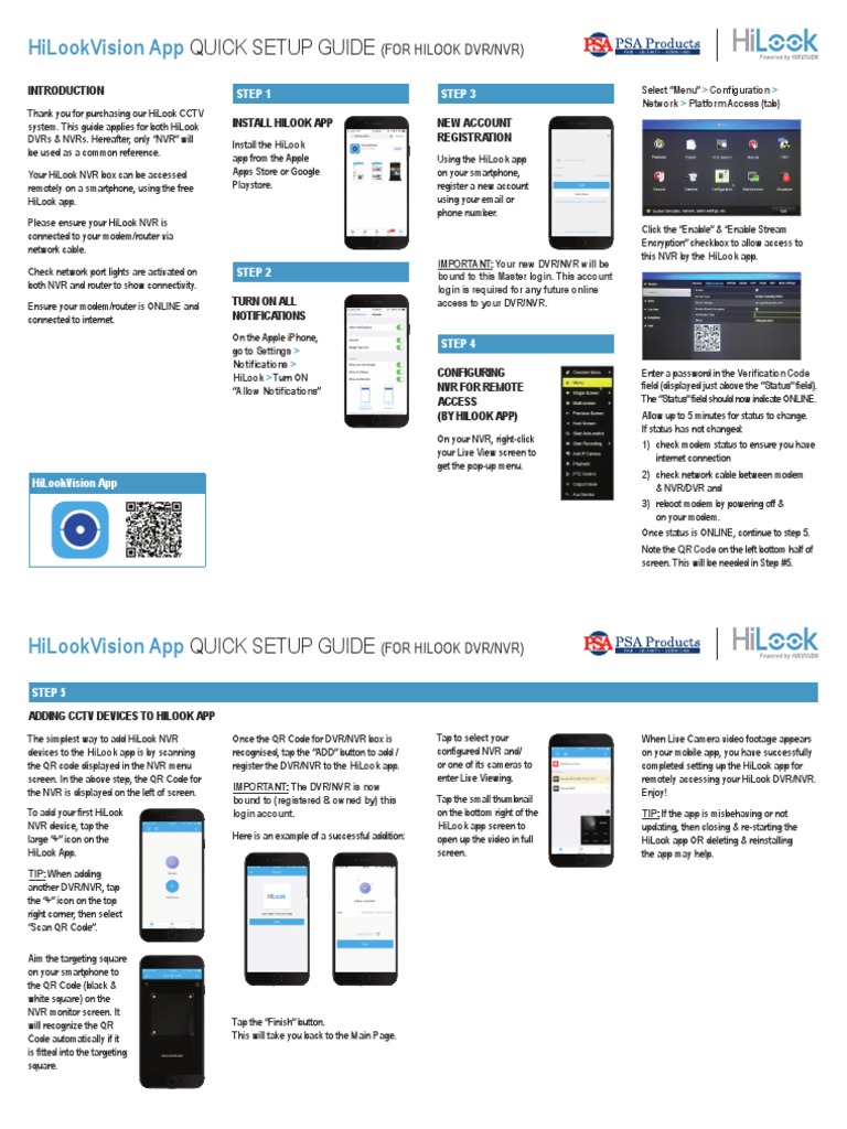 HiLook Mobile App Quick Setup Guide v3.0 - March 2019 1 | PDF | Digital ...