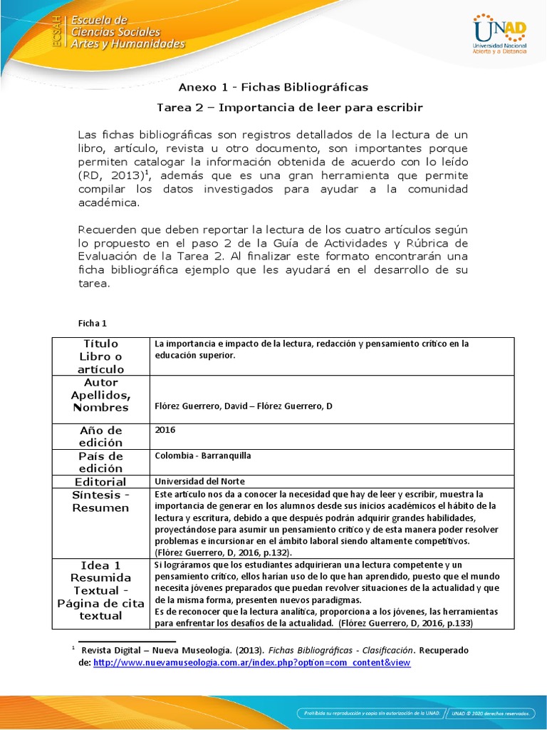 Anexo 1 - Tarea 2 - Fichas Bibliográficas. (1) Doris | PDF | Aprendizaje | Pensamiento