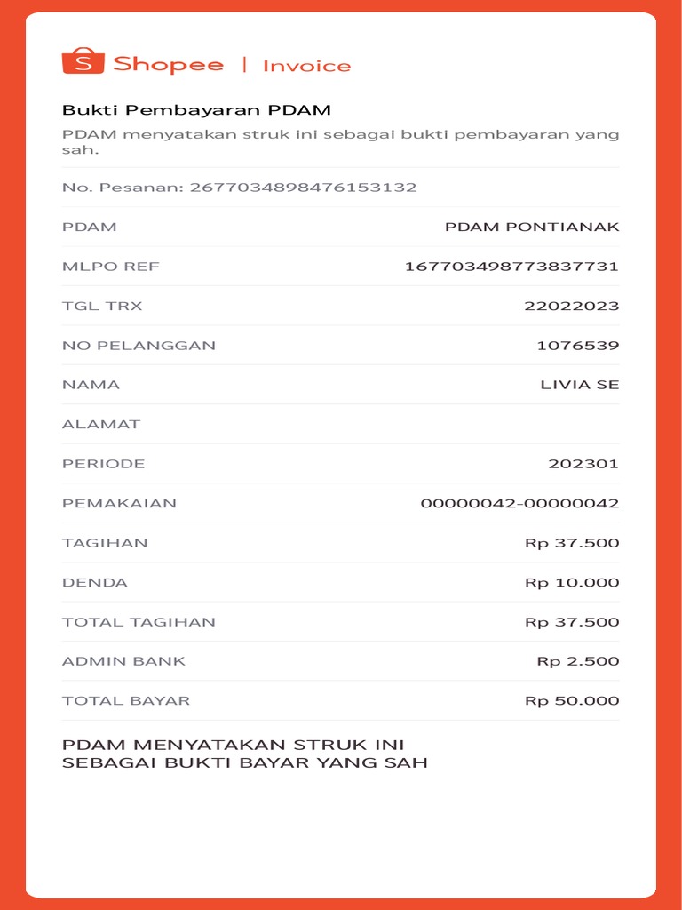 E-Receipt - Tanda Terima Shopee | PDF