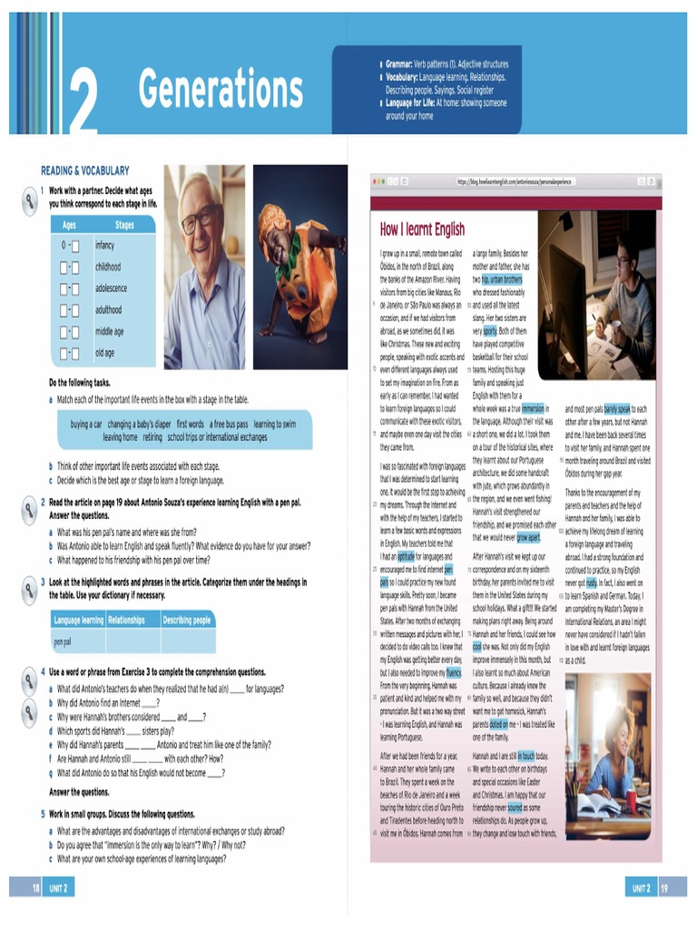 American Inside Evolution Upper-Intermediate - UNIT 2 | PDF