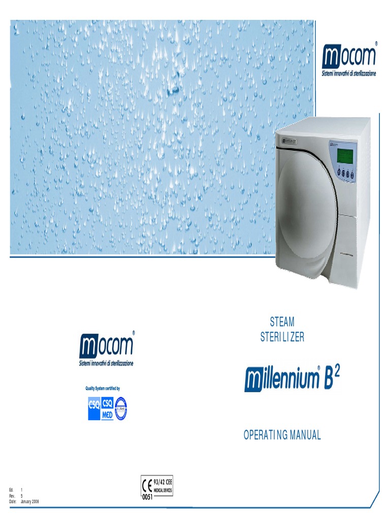 Mocom Millenium B2 | PDF | Sterilization (Microbiology) | Water