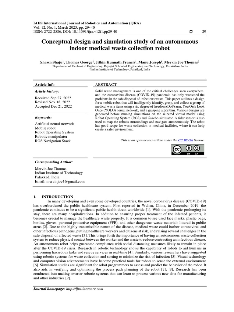 Conceptual Design and Simulation Study of An Autonomous Indoor Medical ...