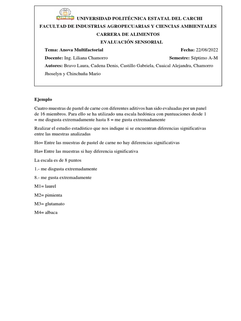 Anova Multifactorial | PDF | Valor P | Estadísticas