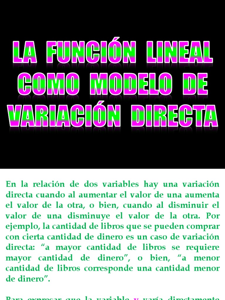 Variación Directa: Ejemplos y Problemas | PDF | Matemática Elemental ...