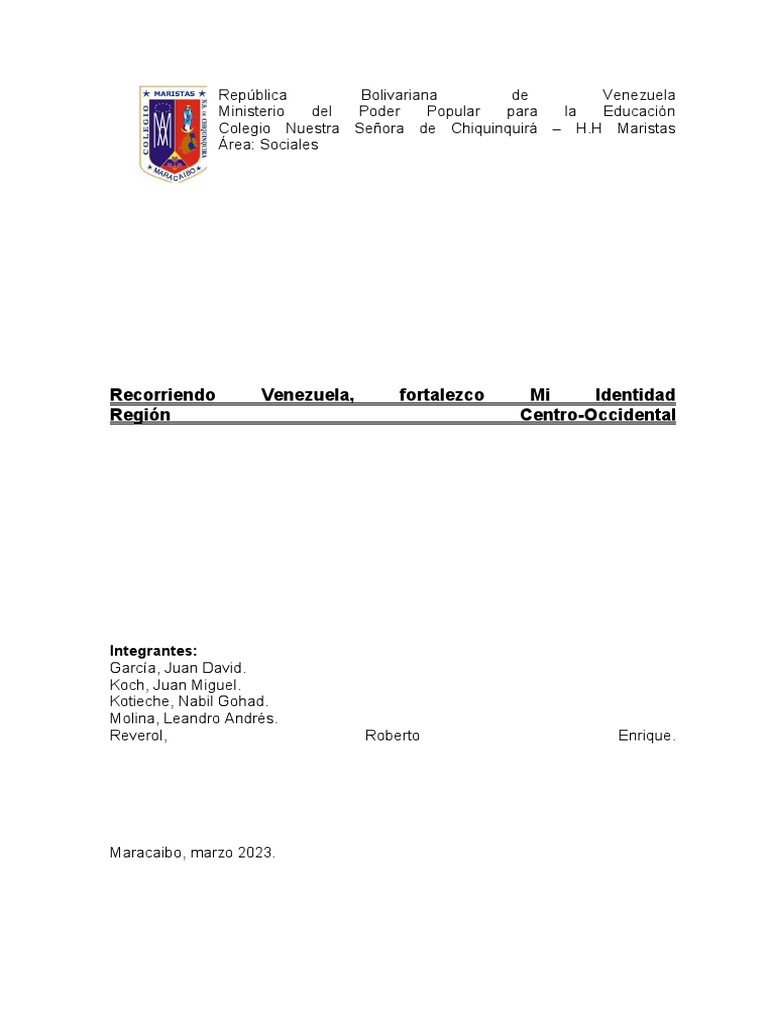 Región Centro Occidental Grupo 1 | PDF | Geografía Física | Ciencias de ...