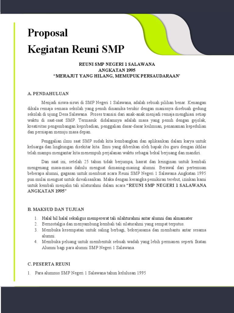 Konsep Proposal Reuni | PDF