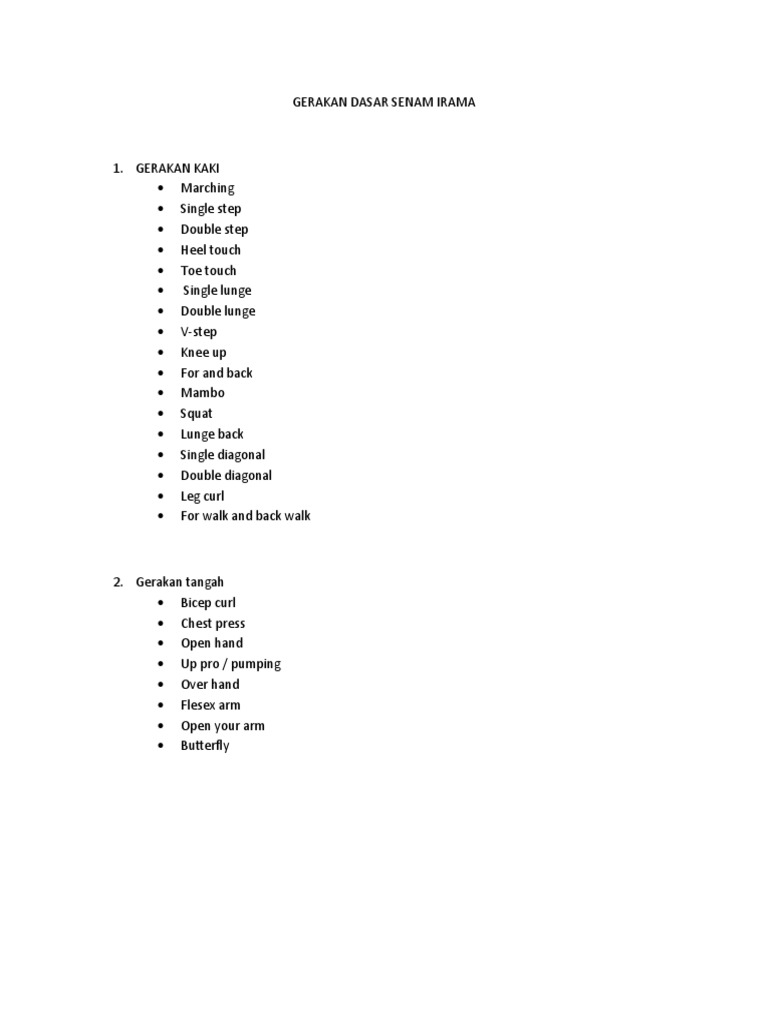 Gerakan Dasar Senam Irama | PDF | Language Arts & Discipline | Wellness