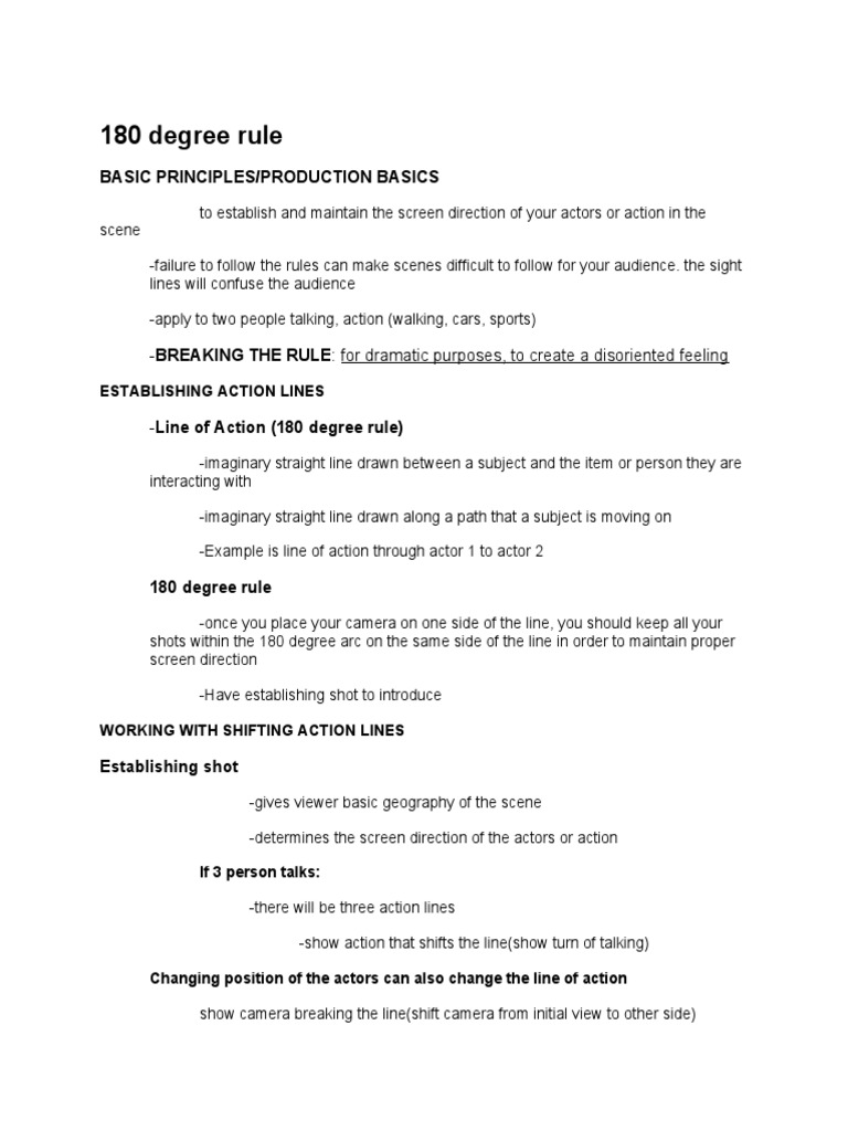 180 Degree Rule | PDF | Imaging