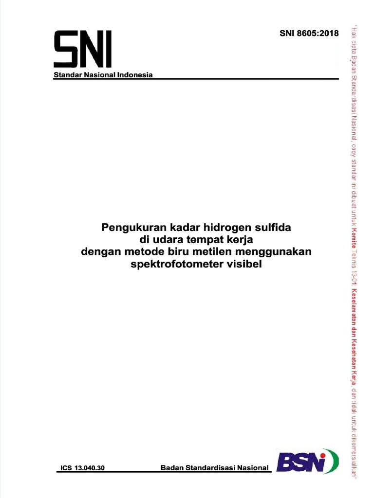 Sni 8605-2018 (H2S) | PDF