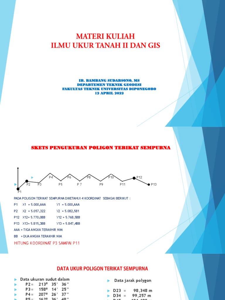 Tugas Ilmu Ukur Tanah Ii & Gis - 12 April 2022 - PDF | PDF